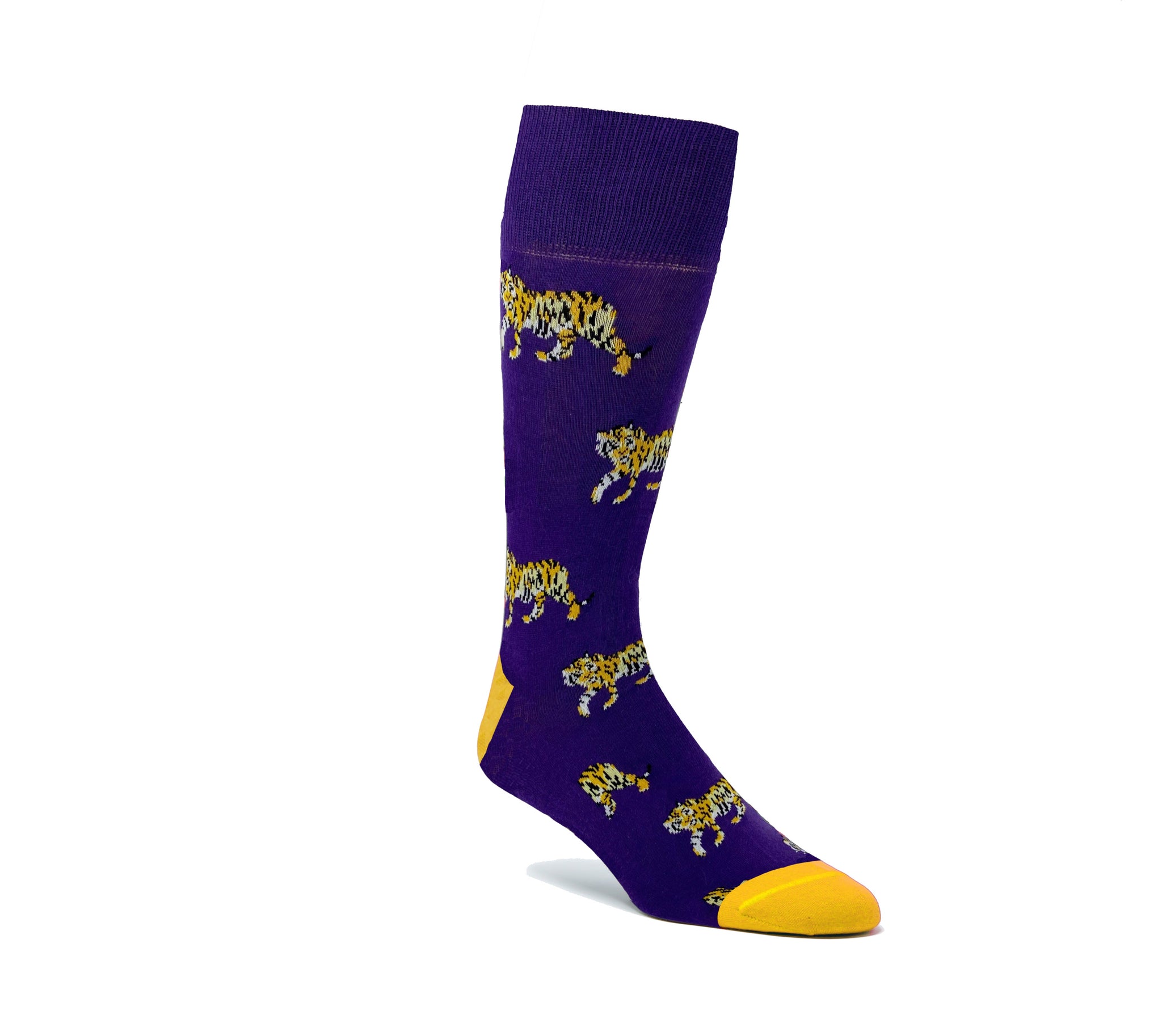 Men's Tiger Den Socks | Peruvian Pima Cotton Mid-Calf Socks for LSU ...